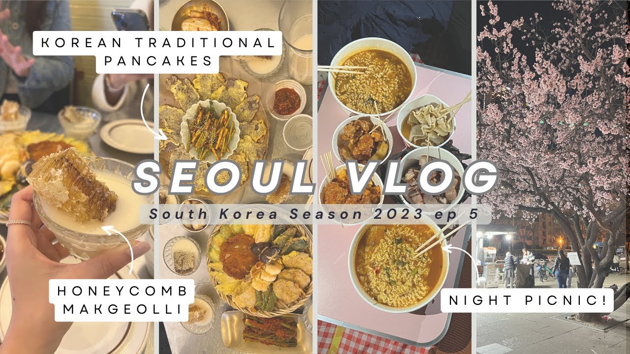 seoul vlog 🇰🇷 honeycomb makgeolli, korean traditional pancakes, 🧺 ...