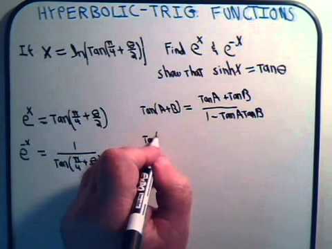 Hyperbolic Trigonometric Functions Example 2 - YouTube