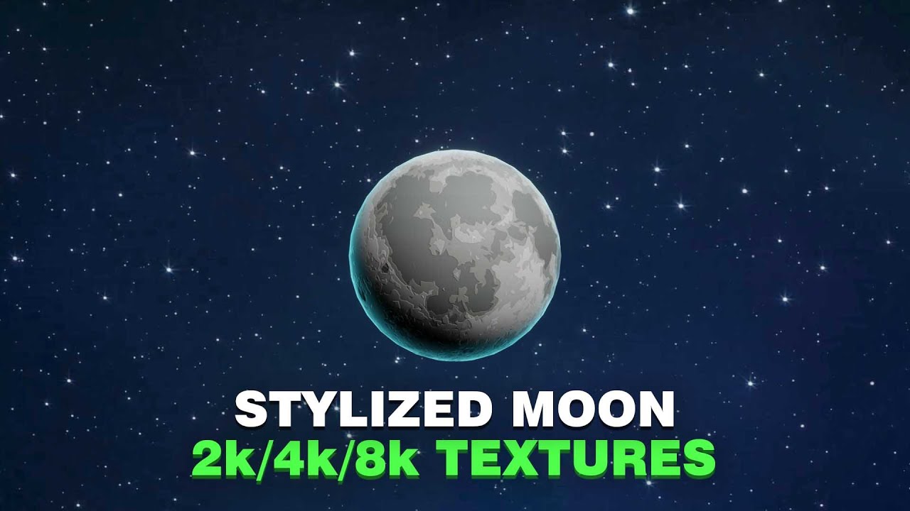 Stylized Moon 3D Model 2k 4k 8k Textures - YouTube