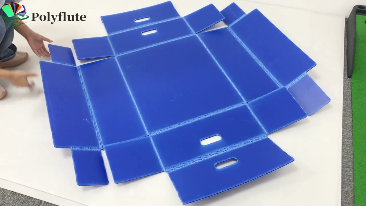 Blue Foldable Coroplast Storage Boxes Bins -Polyflute Supplier - YouTube