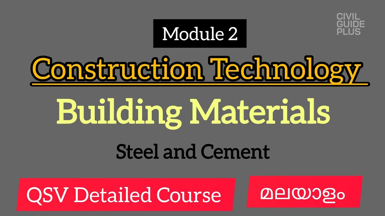 Module 2 Building Materials | Steel And Cement| Quantity Surveying ...