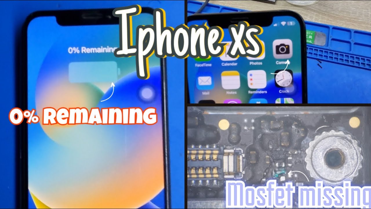iphone xs 0% remaining and not charging repair - YouTube