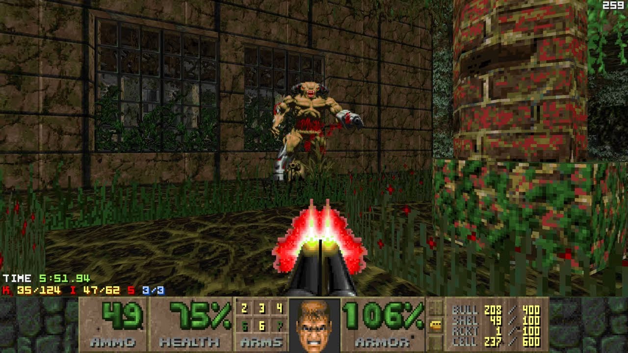 Doom 2 - DBP50: Emerald City (Map 13: Depot): UV-Fast 100% Blind (Map ...