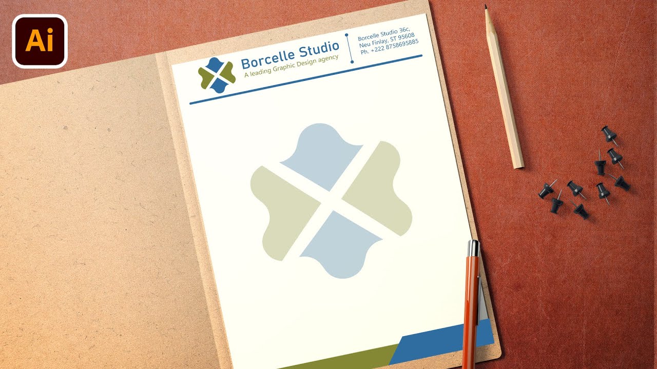 How to Design Letterhead with Logo in Illustrator | Full tutorial step ...