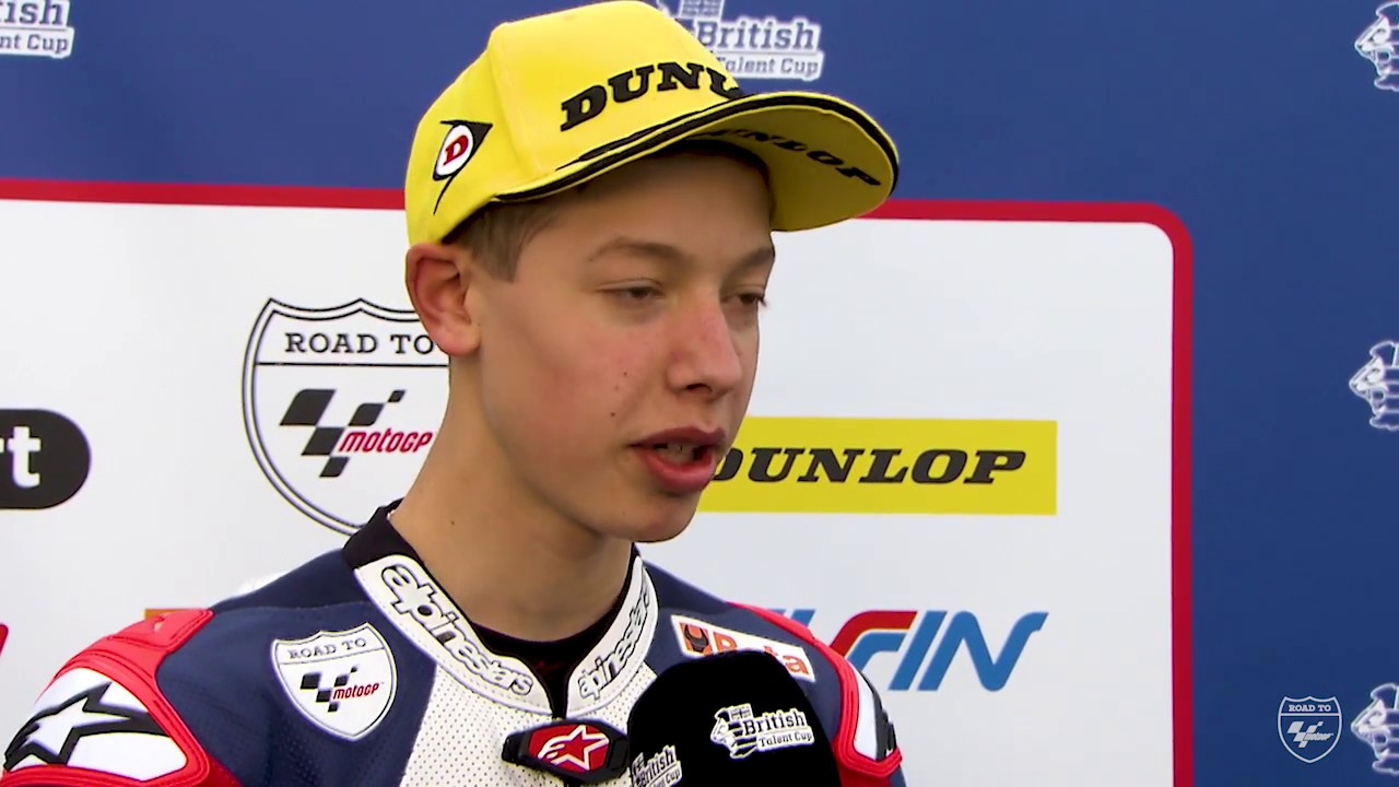 #08 Thomas Strudwick's reaction after winning race 1 in Donington Park ...