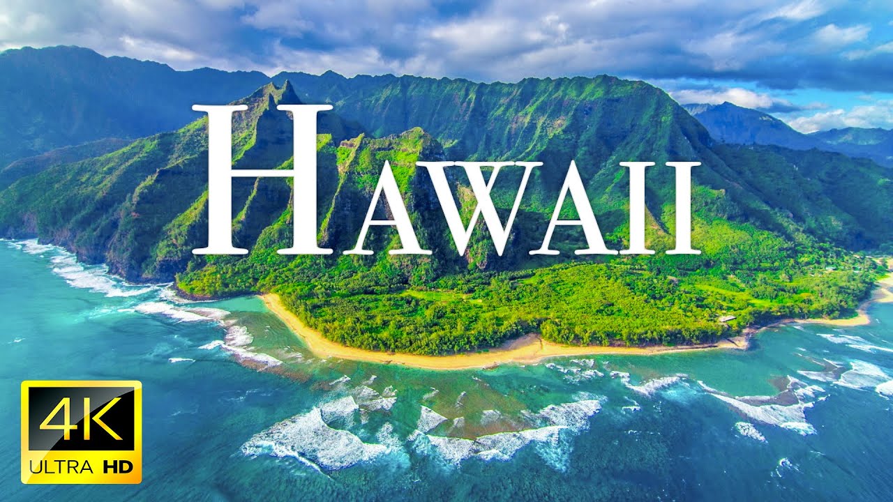 FLYING OVER HAWAII (4K UHD) - Relaxing Music Along With Beautiful ...