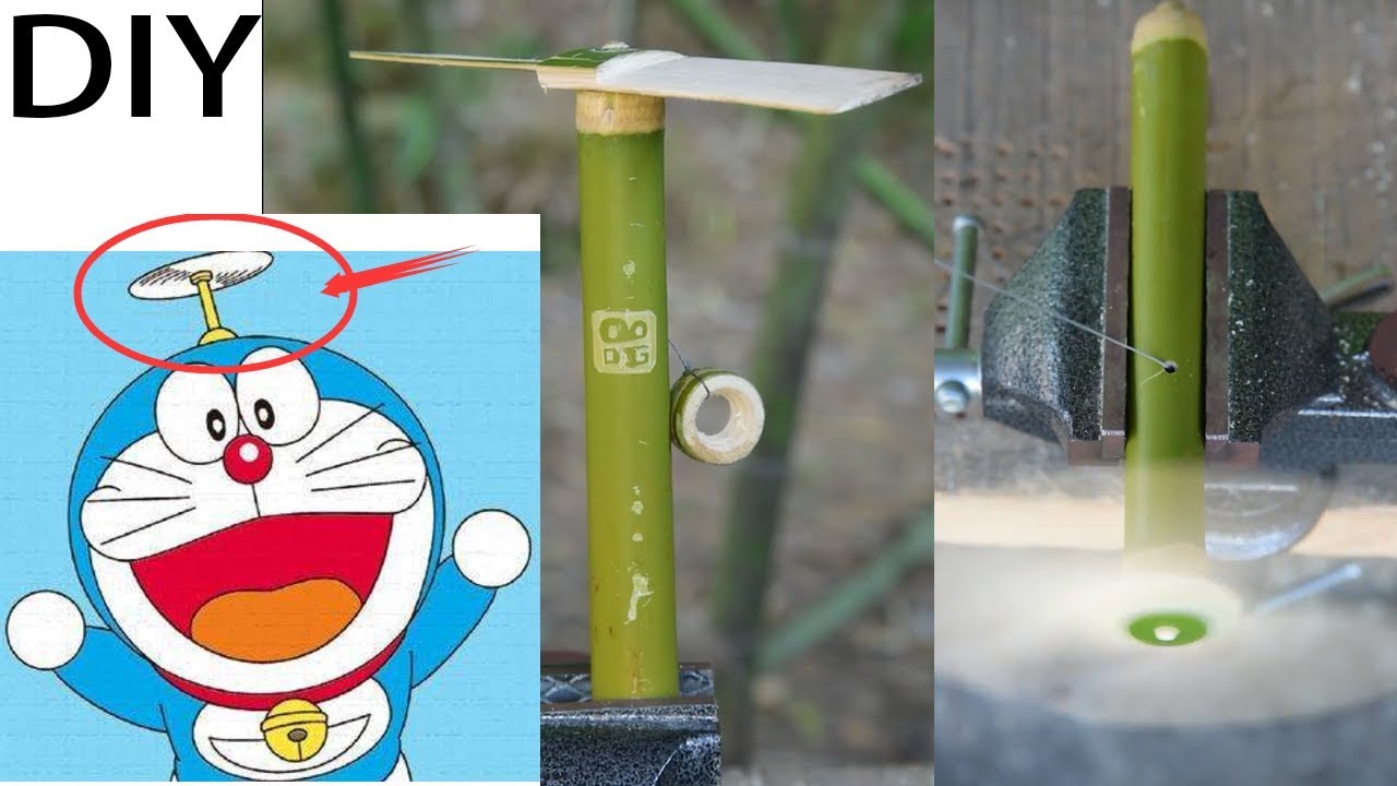 Doraemon Helicopter . Bamboo Toy children like it very much. - YouTube
