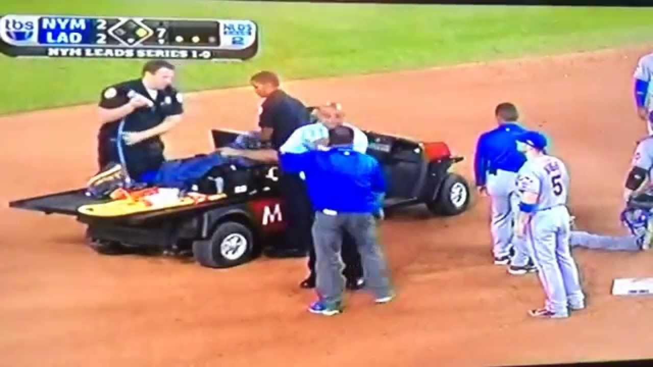 Big Baseball Collision Injury Ruben Tejada hit by Chase Utley Mets ...