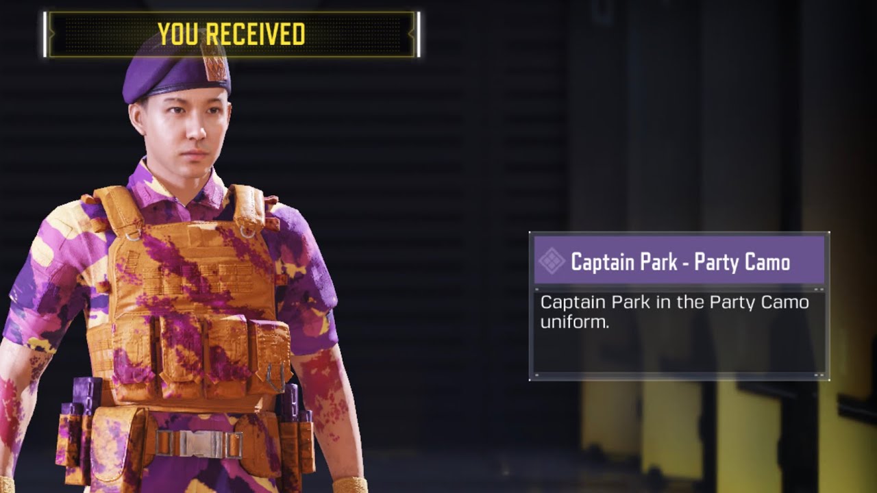 YOU RECEIVED | CAPTAIN PARK - PARTY CAMO @callofdutymobile - YouTube