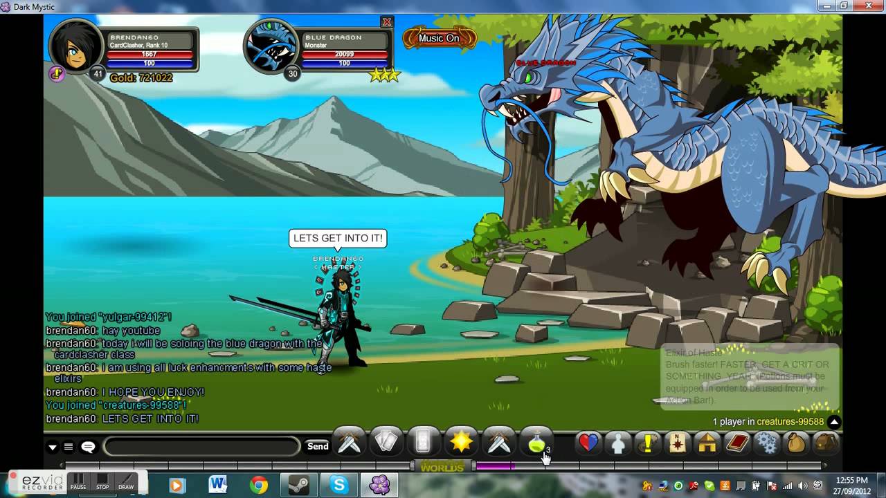=AQW= Blue Dragon Solo With Cardclasher - YouTube