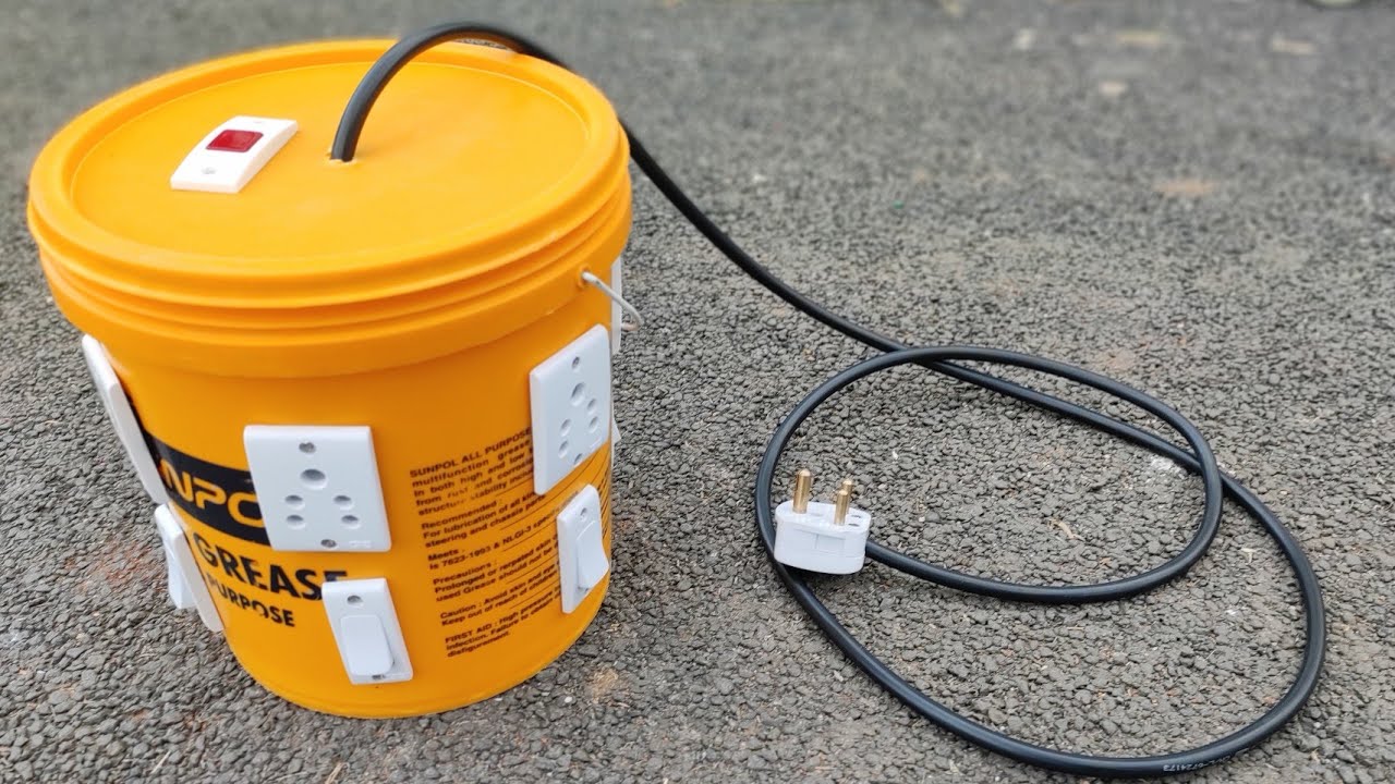 DIY Electric Extension Box With Old Plastic Container - YouTube