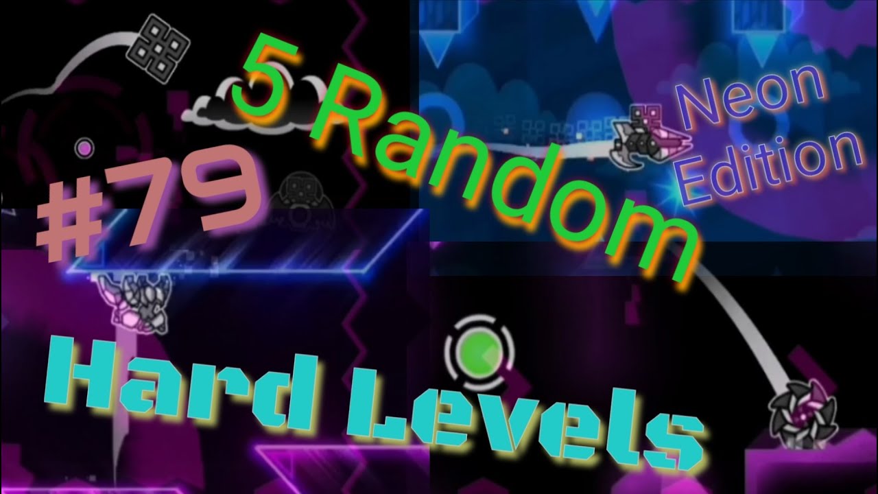 [GD] 5 Random Hard Levels #79 (Mobile) Neon Edition - YouTube