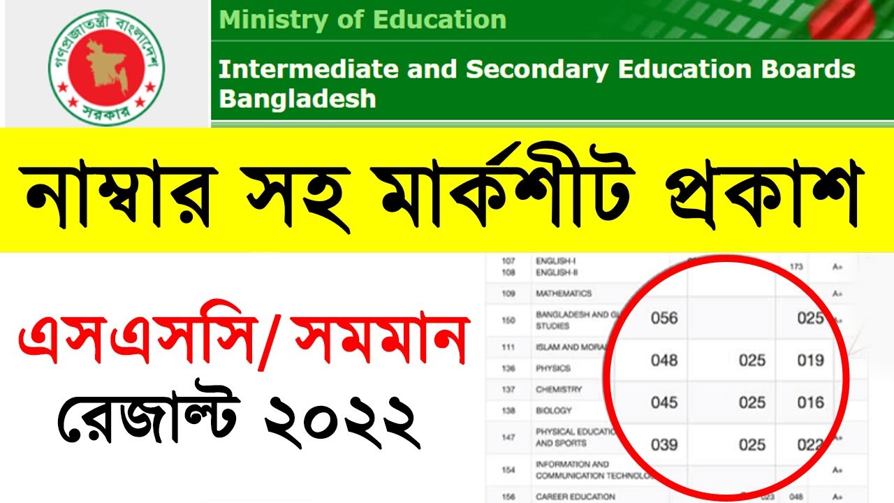 নাম্বার সহ মার্কশীট দেখুন 🔥 SSC Exam Result with Number | SSC Result ...