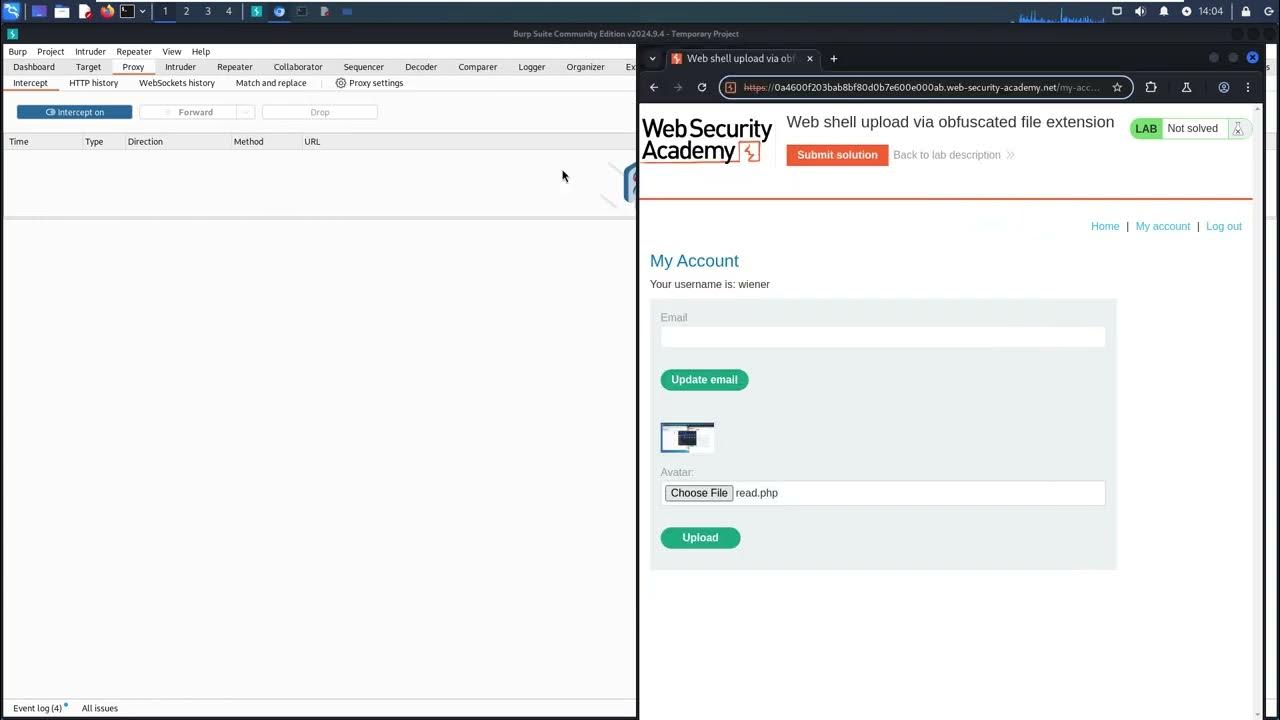 Web Shell Upload via Obfuscated File Extension | Web Security Academy Walkthrough - YouTube