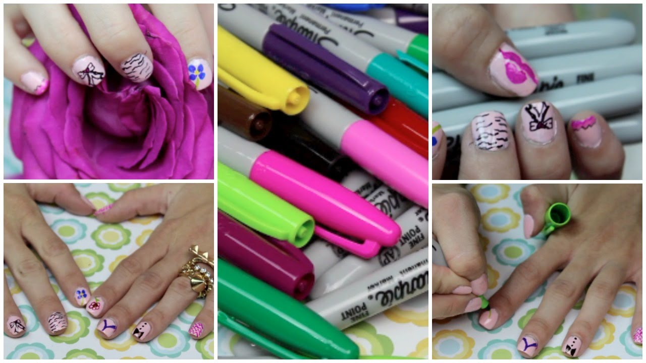 DIY| Sharpie Nail Design! |Addicted2TooFaced - YouTube