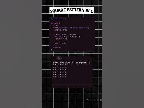 C program to create a square 🙂‍↔️| #shorts #coding #coderealacademy - YouTube