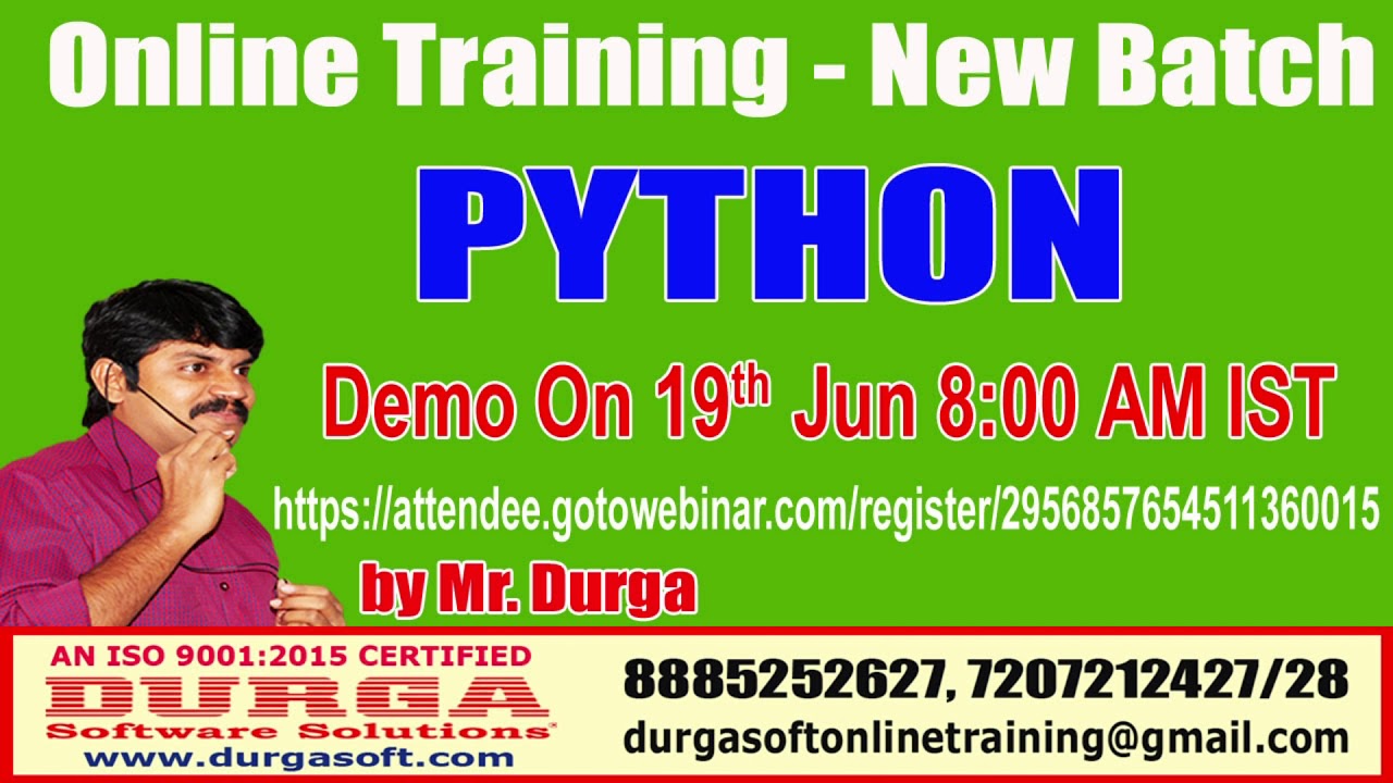 Python Online Training By Mr Durga Sir On 19th June 8am Ist Youtube