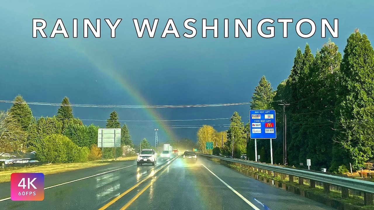 Rainy Washington - Driving Columbia River Gorge - Pacific Northwest ...