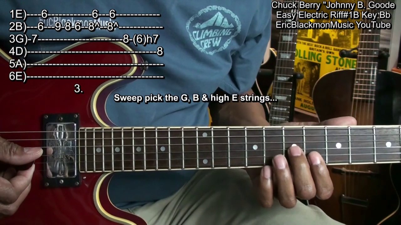 How To Play Chuck Berry Johnny B. Goode 1B Guitar Riff Lesson 1B ...