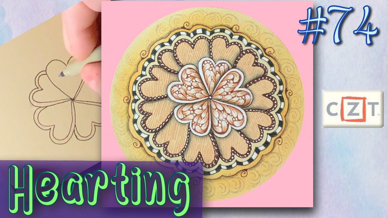 HEARTING || Easy Zentangle ® Patterns || Day 74 || 100 Days of ...