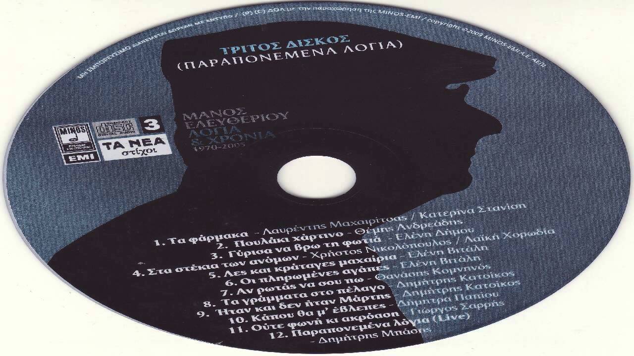 Μανος Ελευθεριου - Λογια & Χρονια cd3 - YouTube