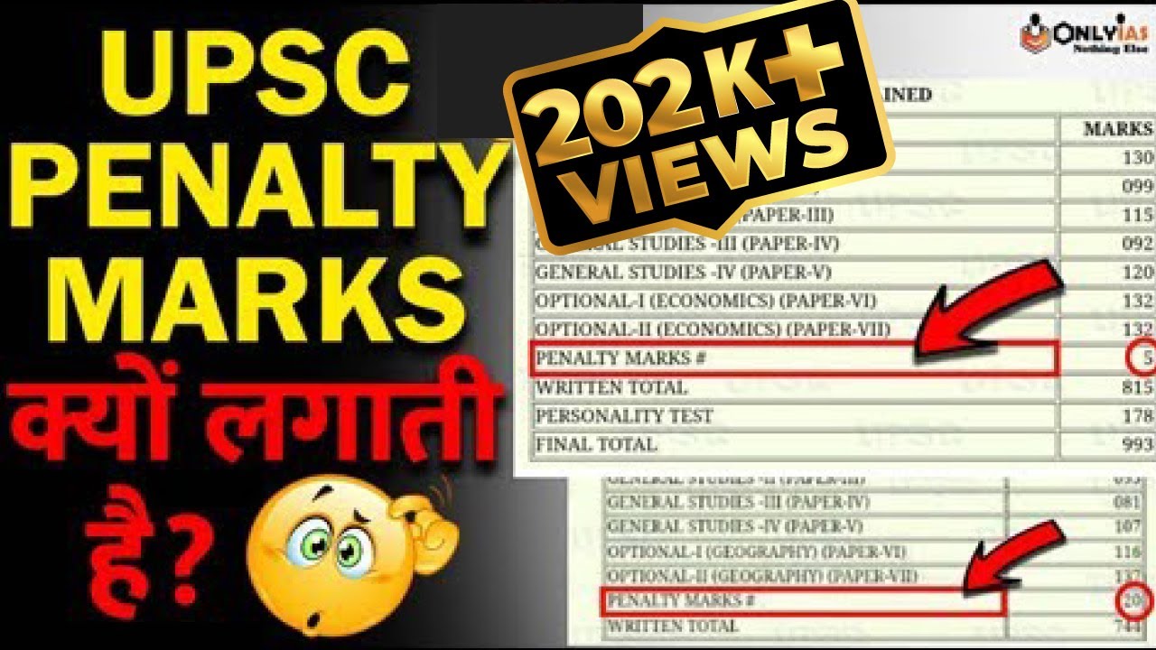 Reason for Penalty Marks in UPSC Mains Marksheet | UPSC CSE | OnlyIAS ...