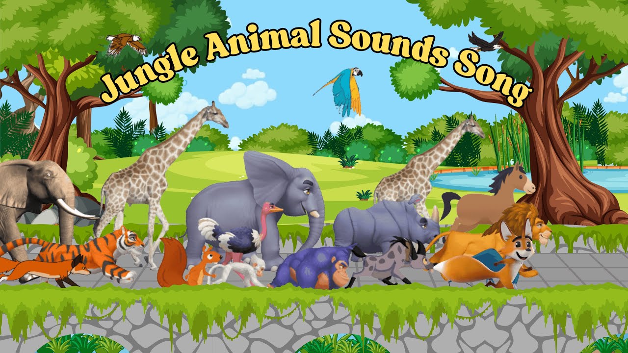 Jungle Animal Sounds Song | Marching Song for Kids | Learn Animal ...