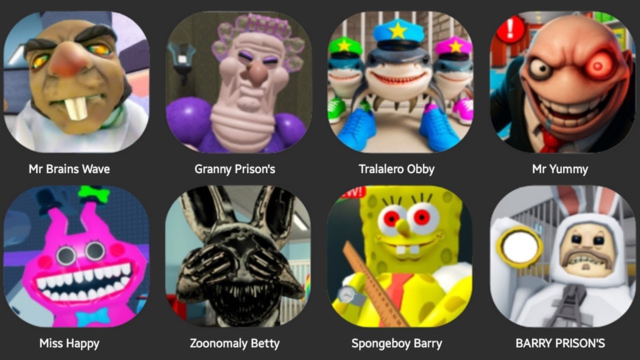 MR BRAINS WAVE,GRANNY PRISON RUN,TRALOVA OBBY,MR YUMMY,ZONOOMALY PRISON ...