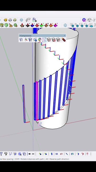 sketchup tutorial / how to copy along curve line in SketchUp - YouTube