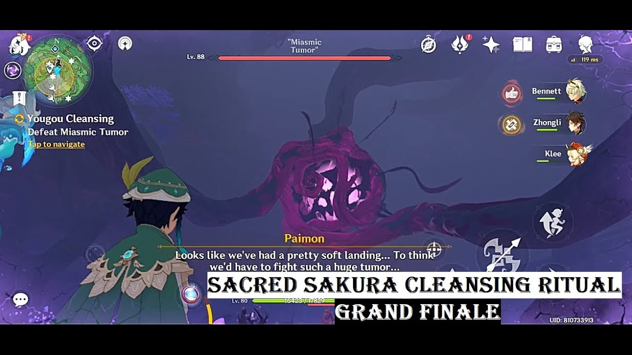 Miasmic Tumor Quest Sacred Sakura Cleansing Ritual Grand Finale Inazuma Quick Guide Youtube