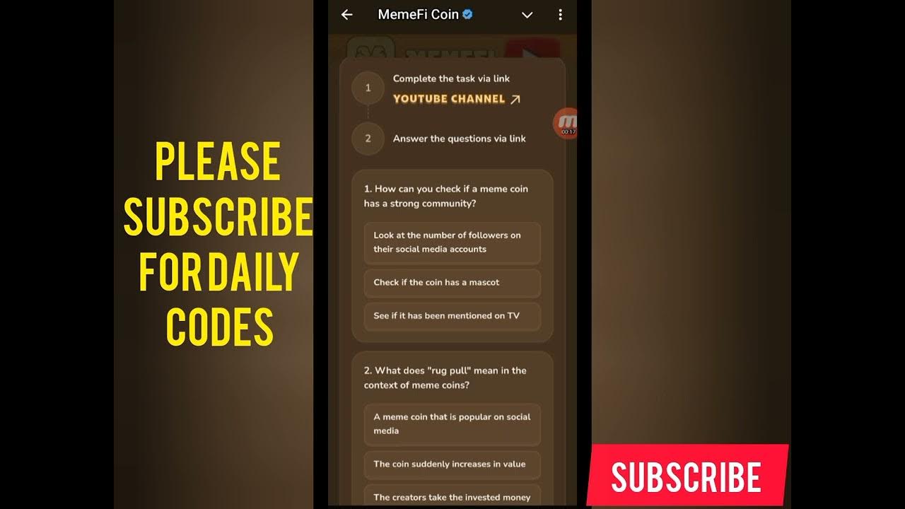 Memefi spills the tea for crypto newbies | Memefi code - YouTube