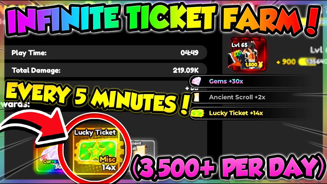 AFK *INFINITE* LUCKY TICKET FARM in Anime Defenders UPDATE 5!! (Roblox ...