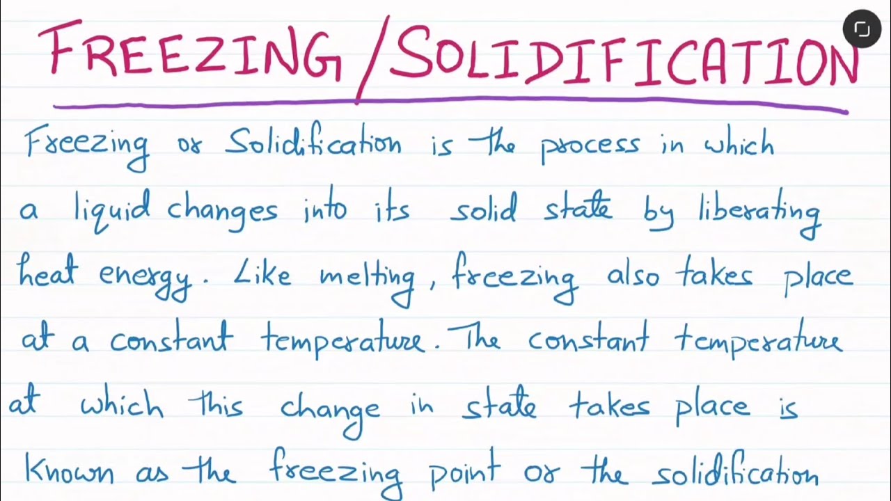Freezing/ Solidification - YouTube