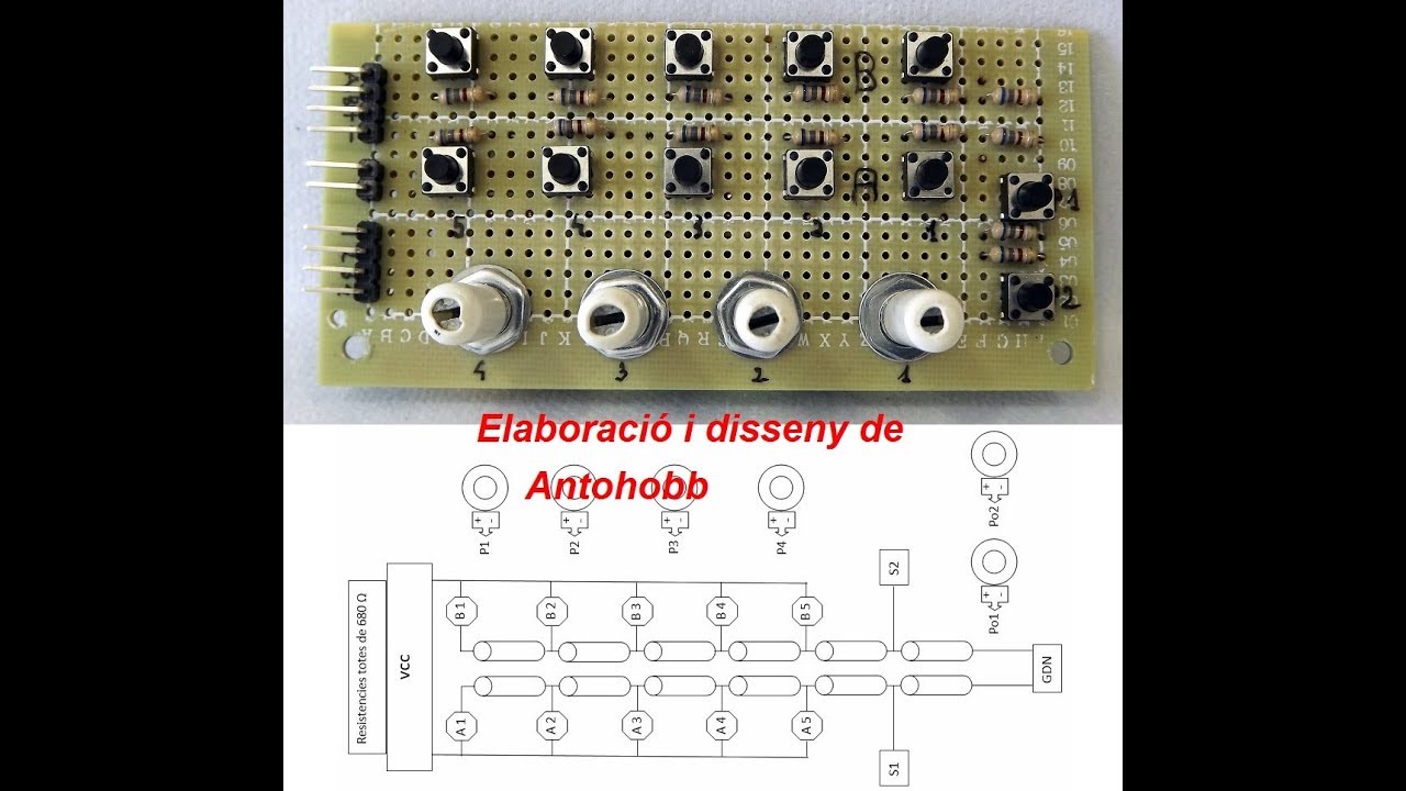 Meccano Arduino Botonera de 10 botons analògics 2 digitals i 4 ...