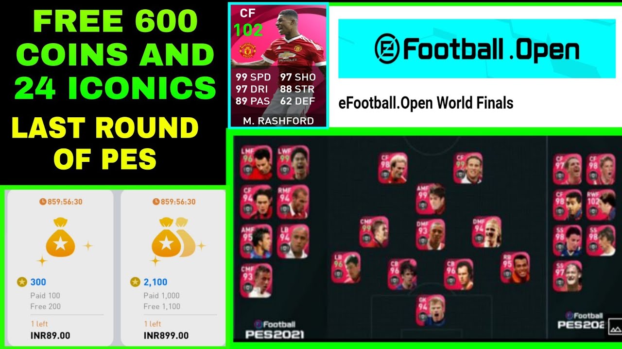 FREE 600 COINS AND 24 ICONICS | LAST REWARDS OF PES 2021 | NEW UPDATE ...