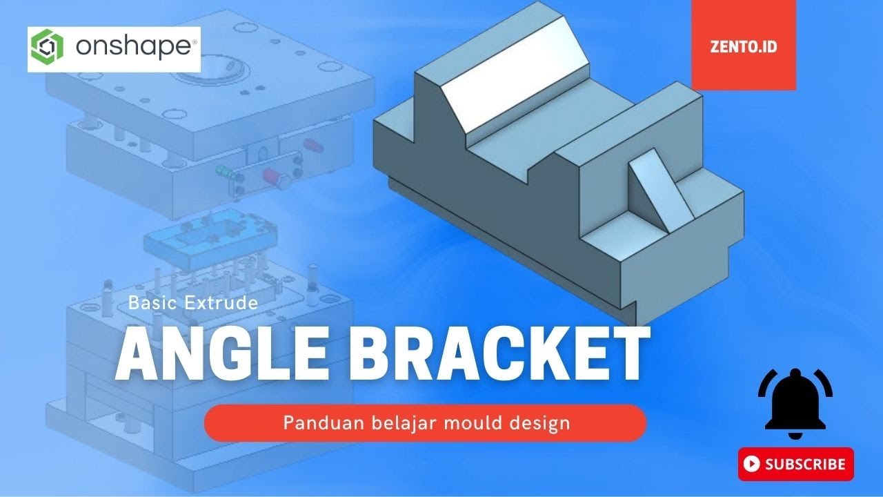 Tutorial Onshape | lesson 1. Angle Bracket (Extrude, Rib, Miror) - YouTube