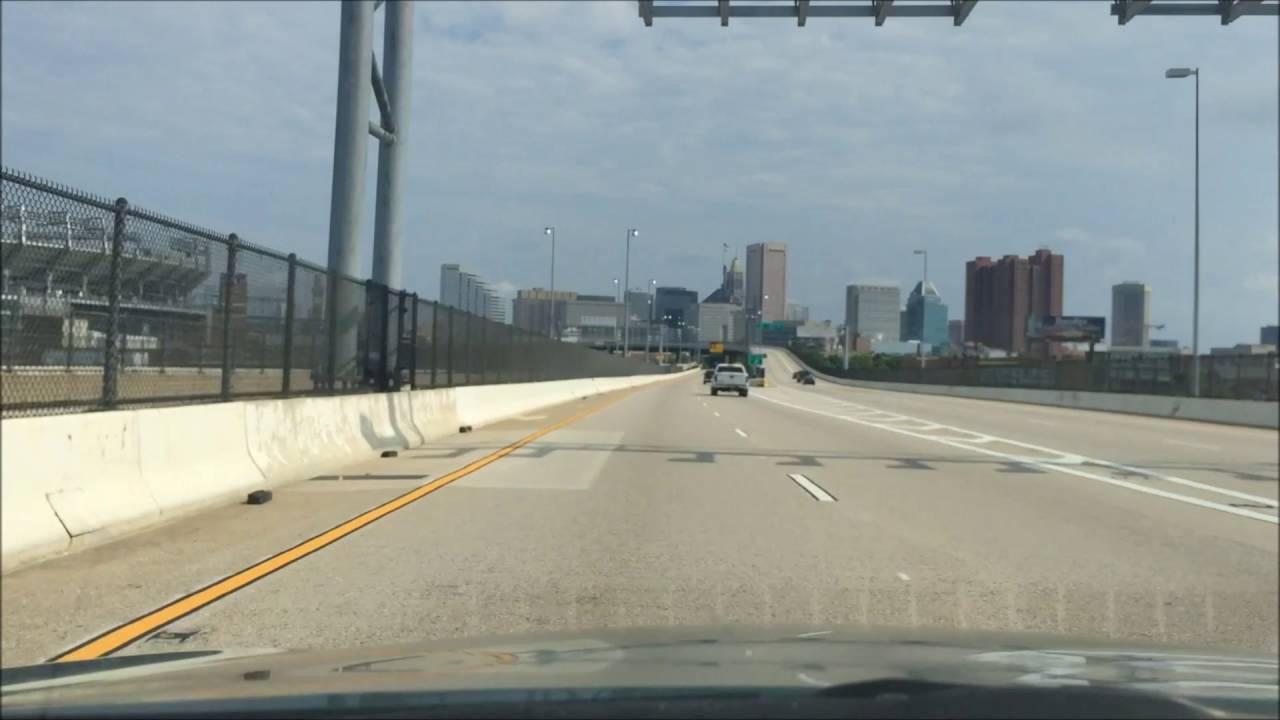 Drive Into Baltimore MD from Interstate 95 to the Inner Harbor - YouTube
