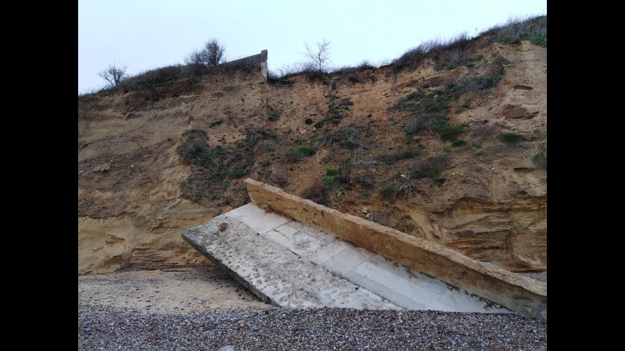 Pakefield Rifle Range Concrete Backstop On the Beach Due to Erosion of ...