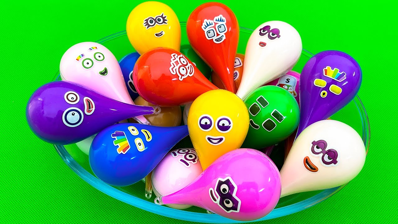 Rainbow Fruit Clay Looking Numberblocks, Alphablocks Slime With Mixing ...