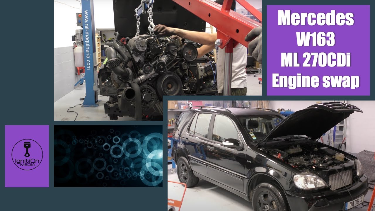 Mercedes ML W163 engine removal, Nath's tips & Mick's engine is out ...