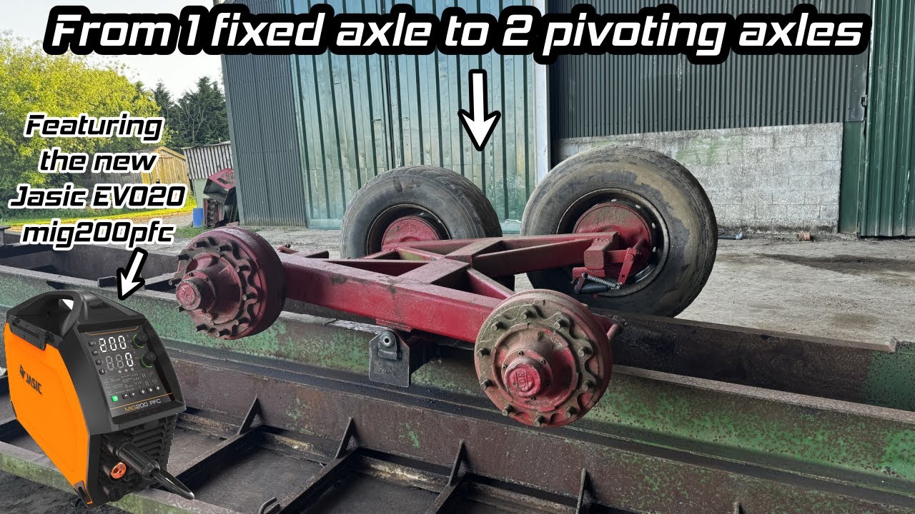 Fitting twin axles onto our flat bed straw trailer. Part 1 - YouTube