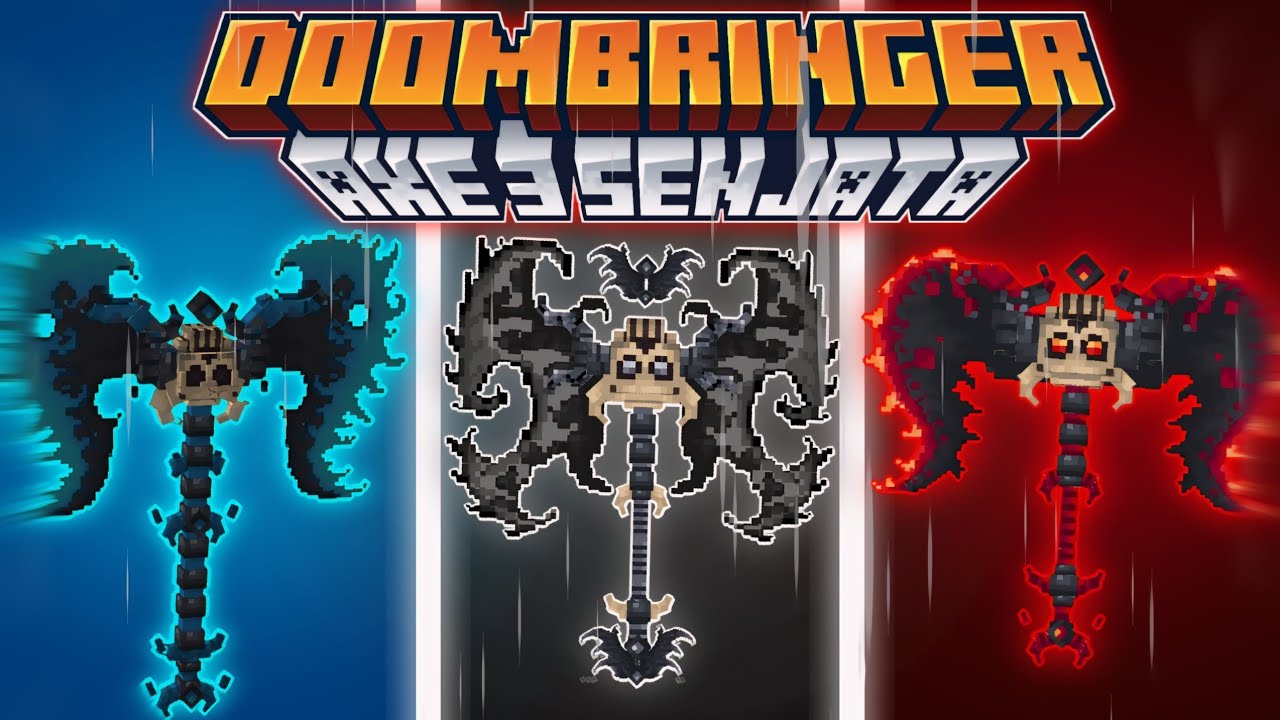 SHOWCASE ADDON DOOMBRINGER AXE 3 SENJATA SUPORT MCPE 1.20++ - YouTube