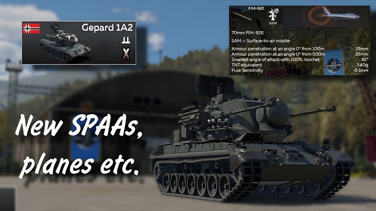 War Thunder Mobile| Gepard 1A2. (New SPAAs, radar, SAM, A-10 and more ...