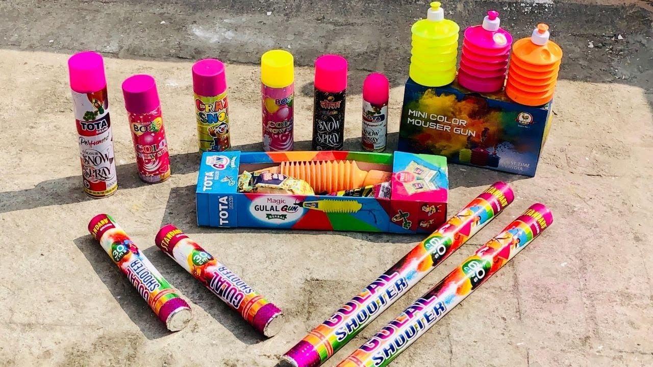 Testing Different-Different Snow Spray Of Holi in 2022 | Gulal Gun ...
