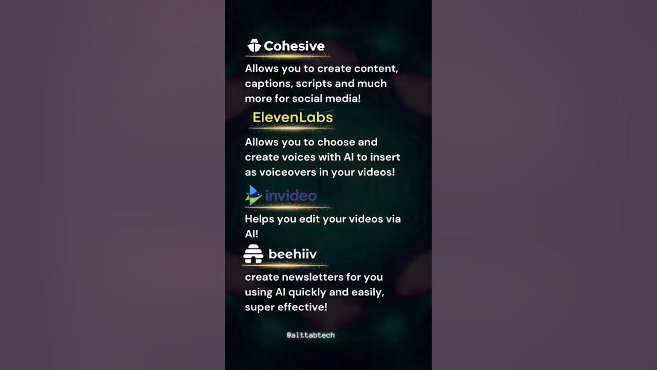 The Future of AI: Exploring COHESIVE, ELEVENLABS, INVIDEO, and BEEHIIV #ai #aitools #cohesive # ...