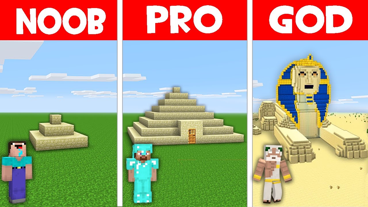 SAND PYRAMID HOUSE! Minecraft - NOOB vs PRO vs GOD - YouTube