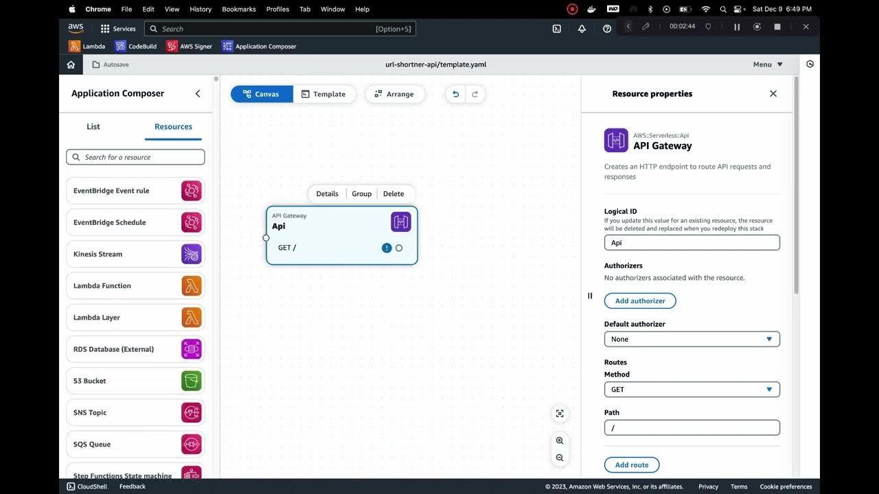 03.Serverless URL Shortener - Project Setup with SAM Template using Application Composer - YouTube