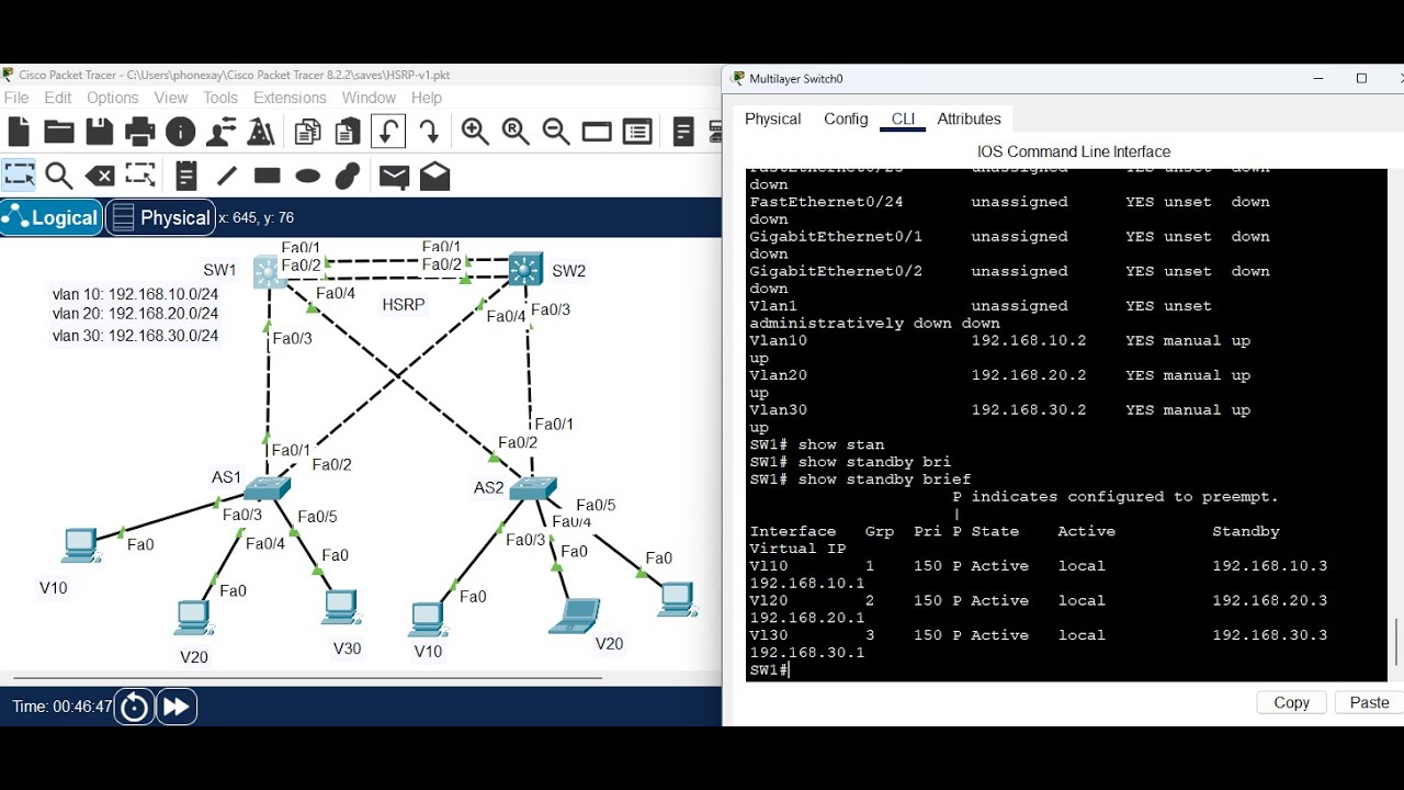 How to Configure HSRP (Hot Standby Router Protocol) | Cisco Packet Tracer Lab Tutorial - YouTube