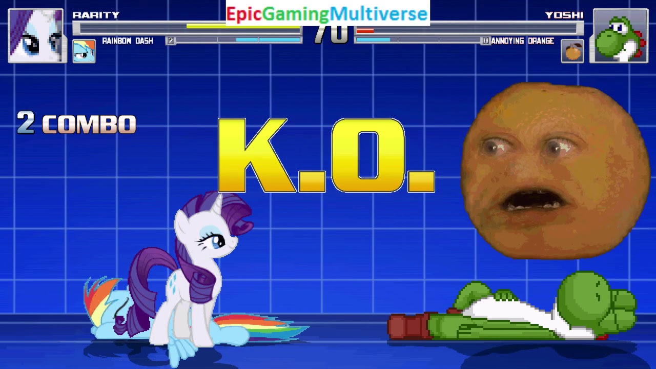 Rarity And Rainbow Dash VS Yoshi And Annoying Orange In A MUGEN Match ...