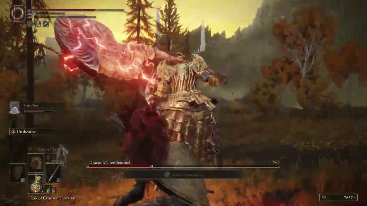 ELDEN RING Draconic Tree Sentinel Boss Fight & Dragon Greatclaw ...